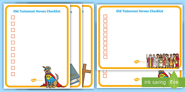 Old Testament Heroes Checklist | Christian Ed. | Twinkl USA
