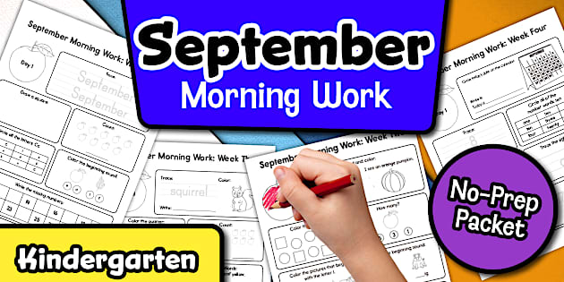 Kindergarten September Morning Work Bundle (Teacher-Made)