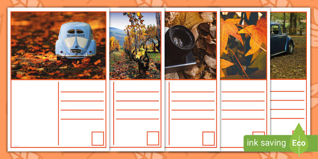 FREE! - Use these vintage autumn postcards as a gift for your class.