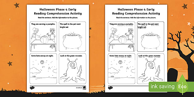 Halloween-Themed Phase 4 EYFS Reading Comprehension Activity