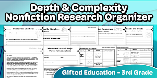 Depth and Complexity Nonfiction Research Organizer