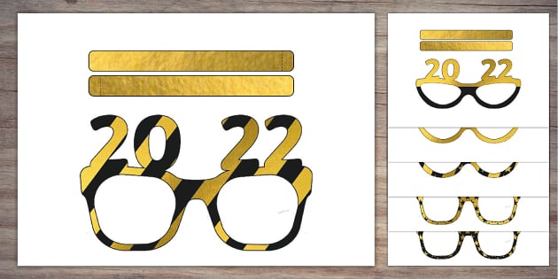 New Year 2022 Glasses | Twinkl Party (teacher made)