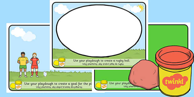 Rugby Playdough Mats Polish Translation (teacher made)