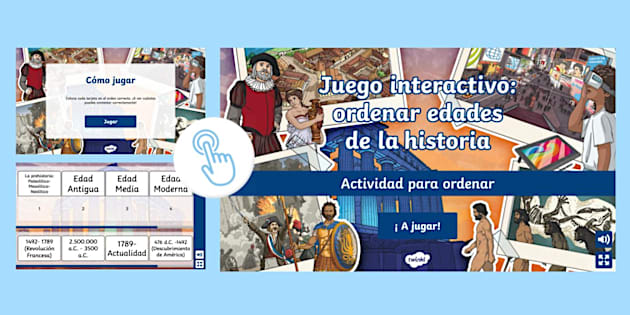 Juego interactivo: Ordenar edades de la historia