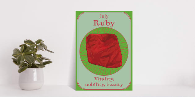 Twinkl Party | July Ruby Birthstone Postcard (Teacher-Made)