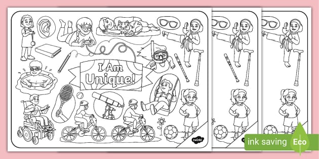 RSHP I am Unique Doodle Colouring Pages | CfE | Twinkl