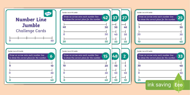 👉 Maths Mastery Number Lines to 50 Jumble Challenge Cards