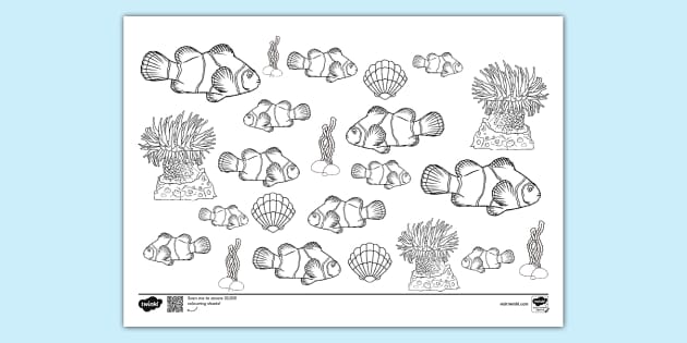Clownfish Doodle Colouring Page (teacher made) - Twinkl