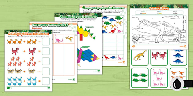 Dinosaur Math Pack French (l'enseignant a fait) - Twinkl