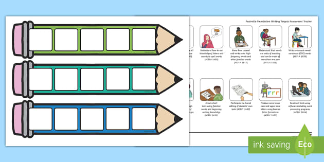 Foundation Writing Pencil Targets Assessment Tracker