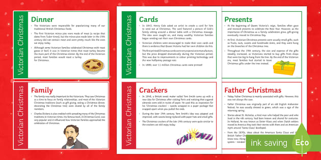 Victorian Christmas Information Cards (Lehrer gemacht)