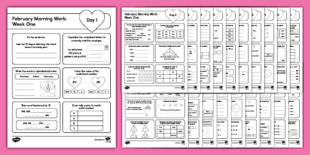 Second Grade February Morning Work Bundle (teacher made)