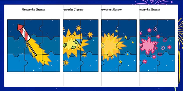 Fireworks Jigsaw Puzzles For Kids - Activity Pack