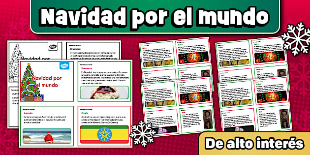 Navidad por el mundo tarjetas de información