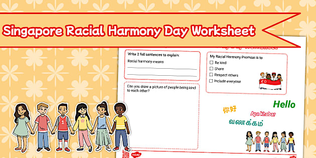 Singapore Racial Harmony Day Worksheet | Primary School Resource