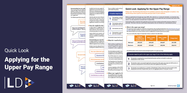 Quick Look Applying For The Upper Pay Range teacher Made 