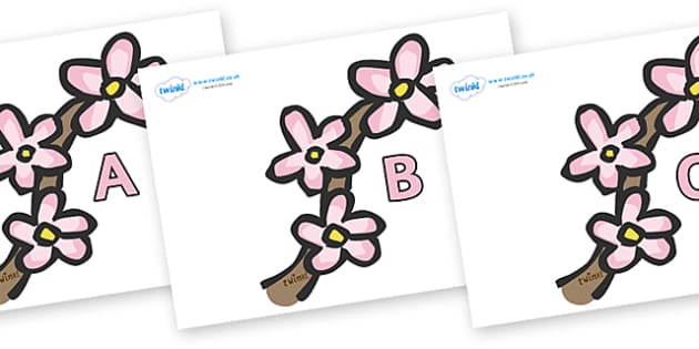 FREE! - A-Z Alphabet on Spring Blossom (Teacher-Made)
