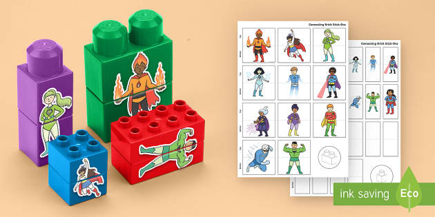 Superheroes Mix and Match Connecting Bricks Game