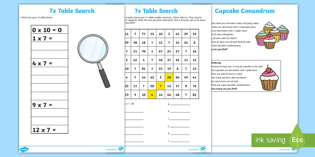 7 x Tables Search - 7 x Tables Search - 7 x table, 7s, multiply by 7 ...