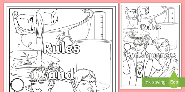 Rules and Consequences Year 3 Integrated Unit Title Colouring Page