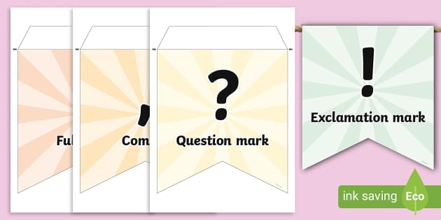 Punctuation Display Bunting, Punctuation Bunting, Display