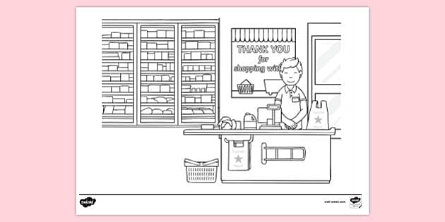 FREE! - Shop Interior Colouring Sheet | Colouring Sheets