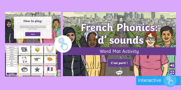 👉 French Phonics: 'd' words Interactive Word Mat Activity
