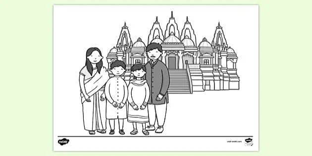 Hindu Temple Coloring Pages