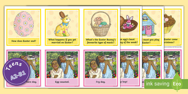 ESL Easter Jokes Matching Cards [Teens, A2-B1] - Twinkl