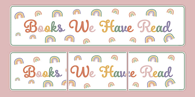 Muted Rainbow-Themed Books We Have Read Display Banner