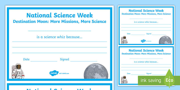 FREE! - National Science Week 2019 Certificates - Twinkl