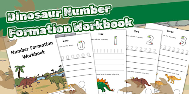 Dinosaur-Themed Number Formation Workbook