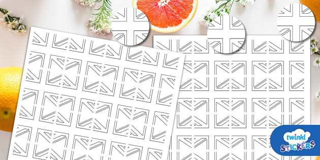 Union Jack Flag Colouring Stickers (teacher made) - Twinkl