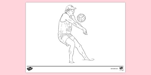 FREE! - Beach Volleyball Player Emanuel Rego | Colouring Sheets