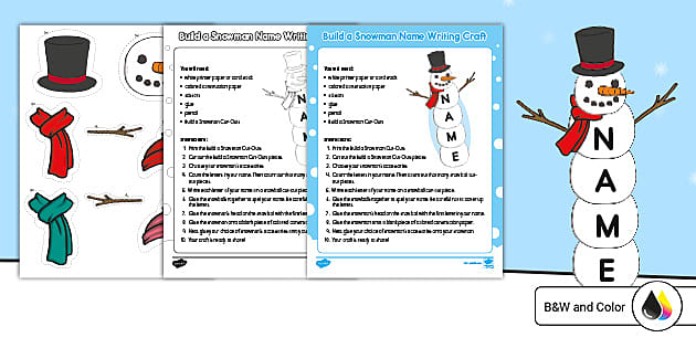 Build a Snowman Name Writing Activity | Twinkl