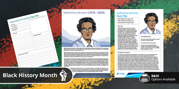 Katherine Johnson Poster and Fact File | Beyond Science
