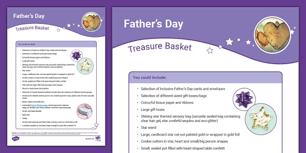 Father's Day Treasure Basket Ideas | Twinkl (teacher made)