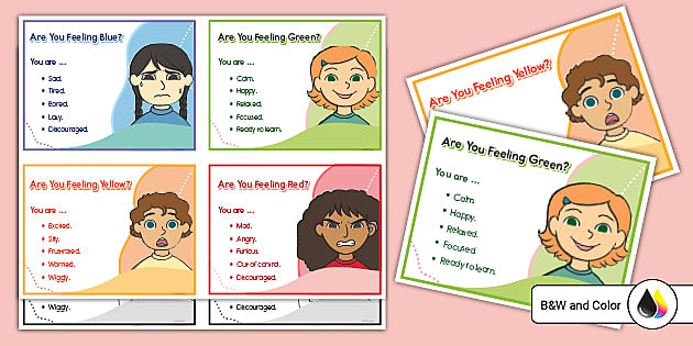 What Color Are Your Feelings? Cards (teacher made) - Twinkl