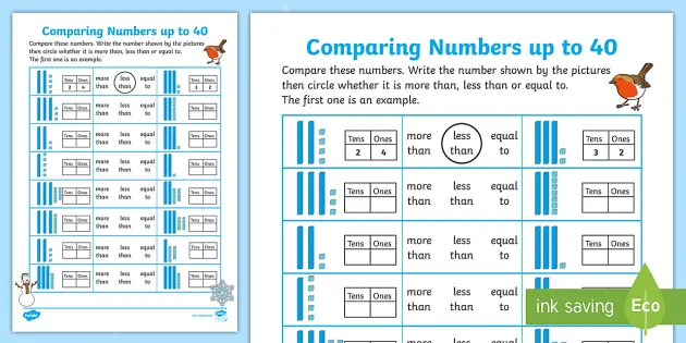 Winter Themed Greater Than Or Less Than Up To 10 Worksheet Lupon gov ph