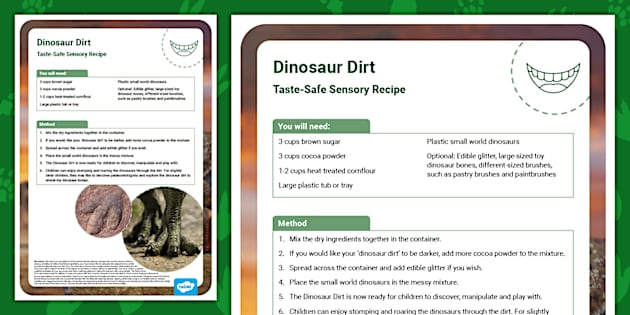 Taste-Safe Dinosaur Dirt Sensory Recipe | Sensory Play