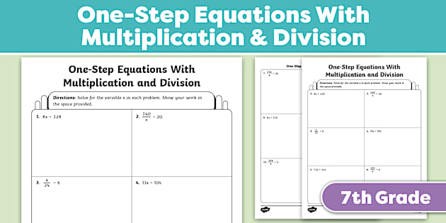 One-Step Equations With Multiplication and Division
