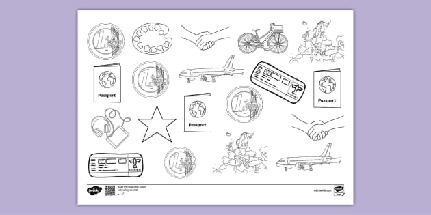 Europe Doodle Colouring Page (teacher made) - Twinkl