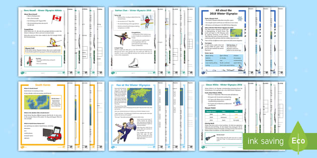 KS1 Winter Olympics Reading Comprehension Bumper Activity Pack