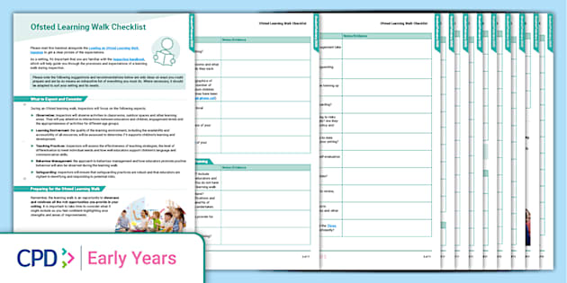 Ofsted Learning Walk Checklist | Handout | CPD - Twinkl