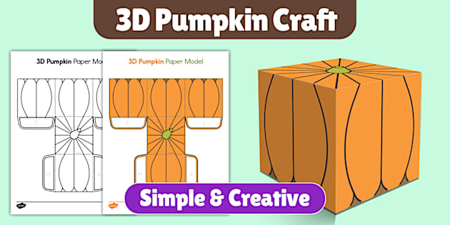 3D Pumpkin Paper Craft | Halloween | Twinkl (teacher made)