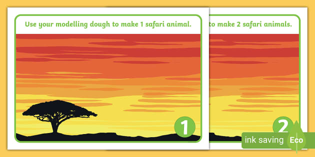 Safari Sunset Modelling Dough Mats | Twinkl Resources