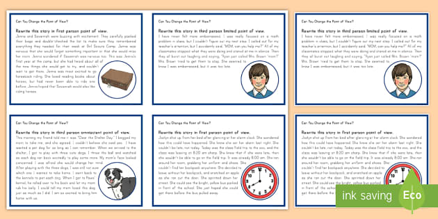 Point of View Task Cards (teacher made)