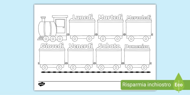 Giorni della settimana da colorare (Teacher-Made) - Twinkl