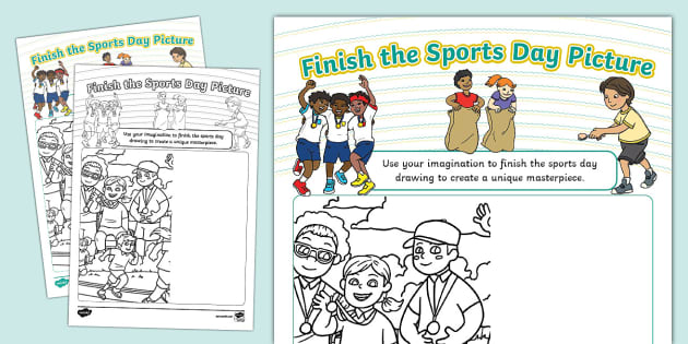 Finish the Sports Day Picture Worksheet - Twinkl