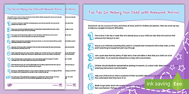 Top Tips for Helping Your Child with Homework Worries